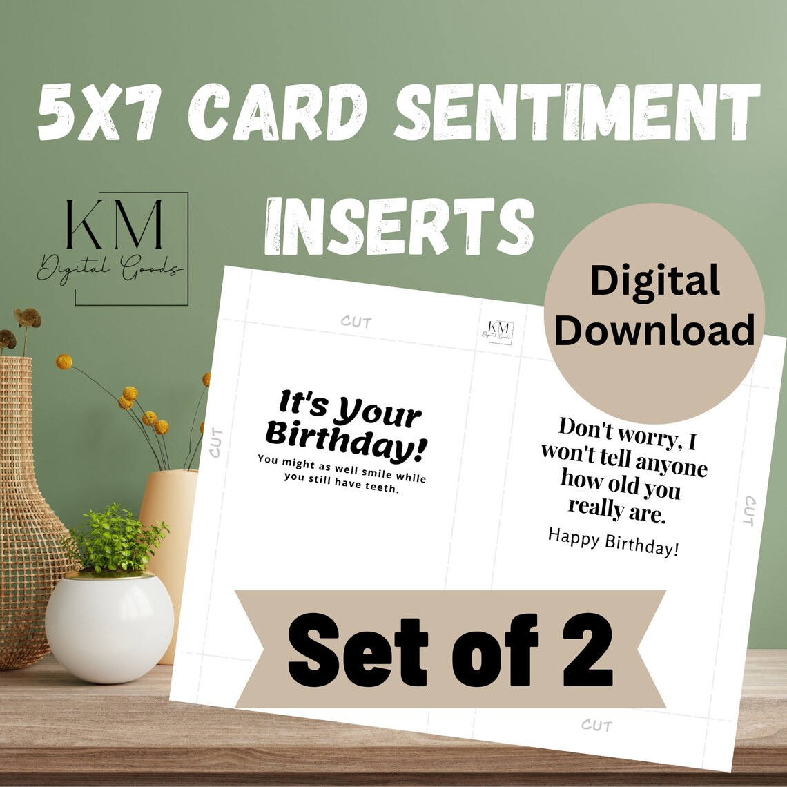 Birthday Card Printable Insert Digital Birthday Card Greeting Card ...