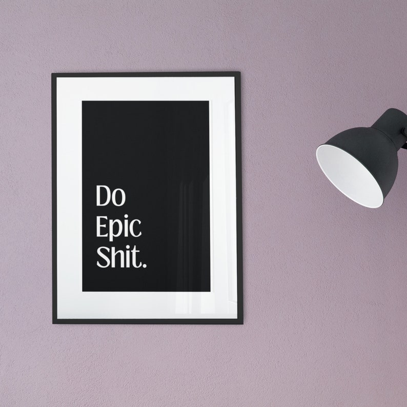 Motivational Printable Wall Art Expression Slogan Simple Black and ...