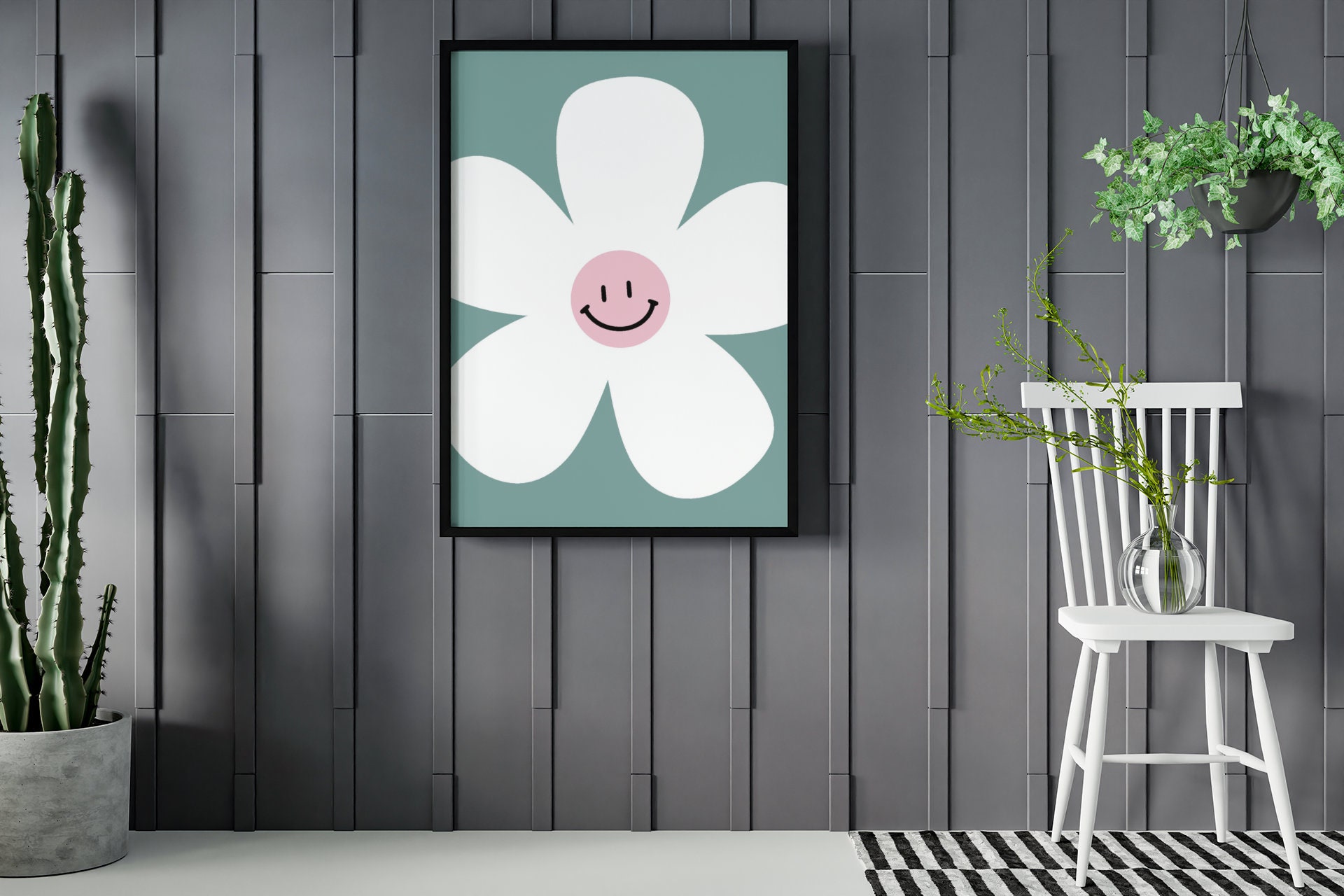 Smiley Face Flower Digital Download Printable Smiley Face - Etsy