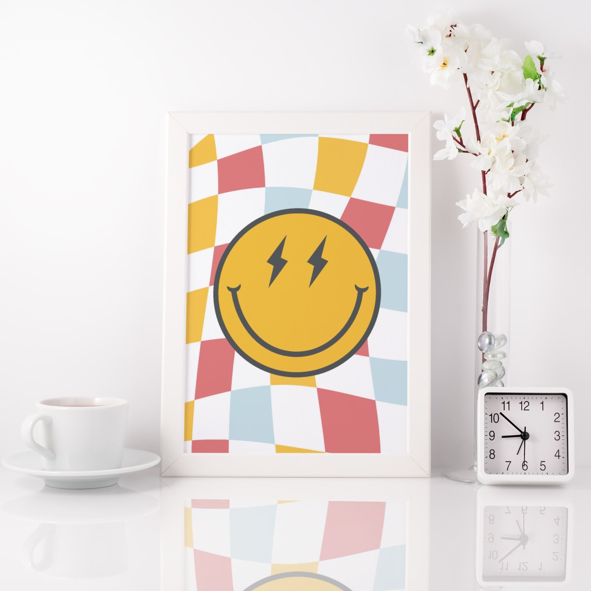 Retro Smiley Face Digital Download Art Retro Printable Art Retro Wall ...