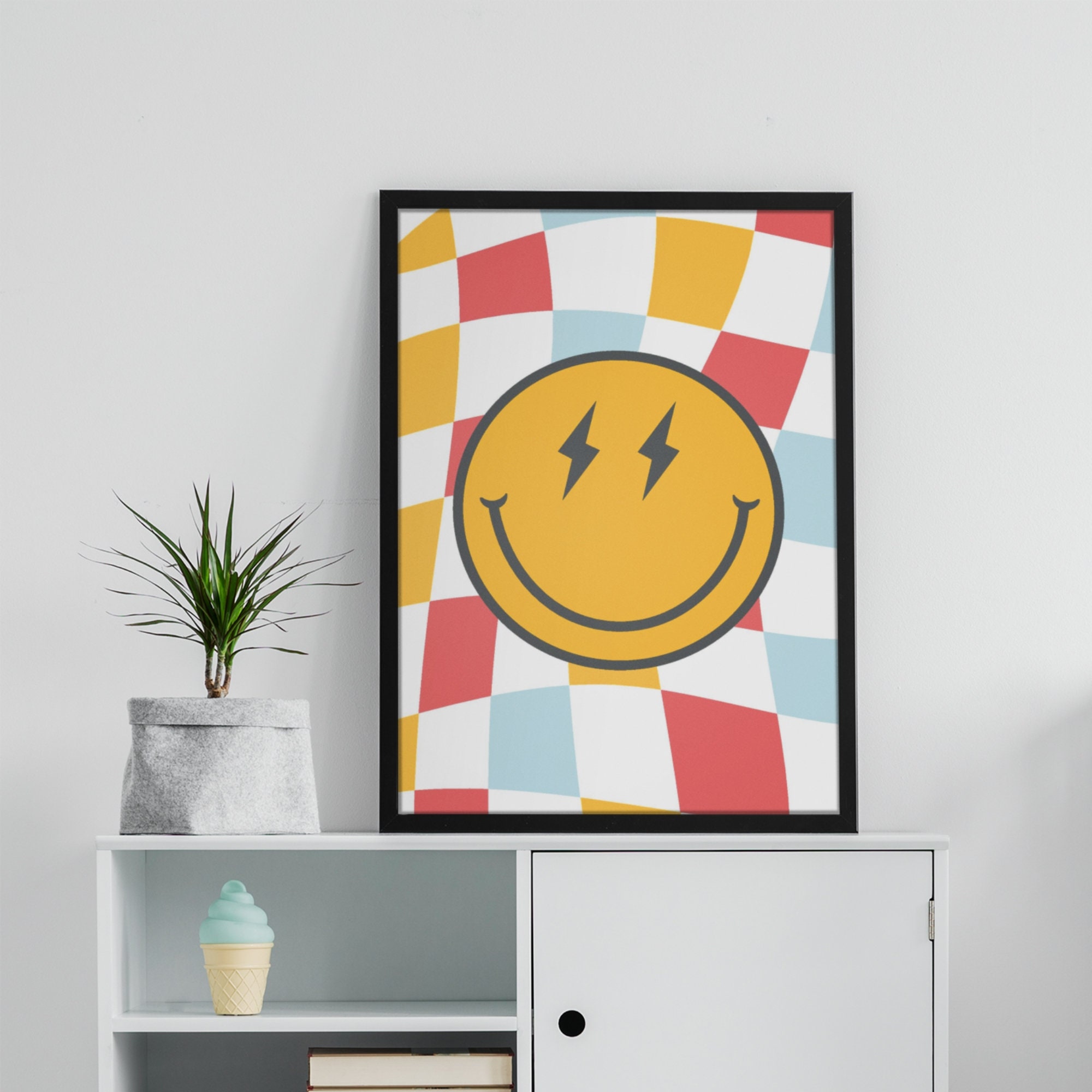 Retro Smiley Face Digital Download Art Retro Printable Art Retro Wall ...