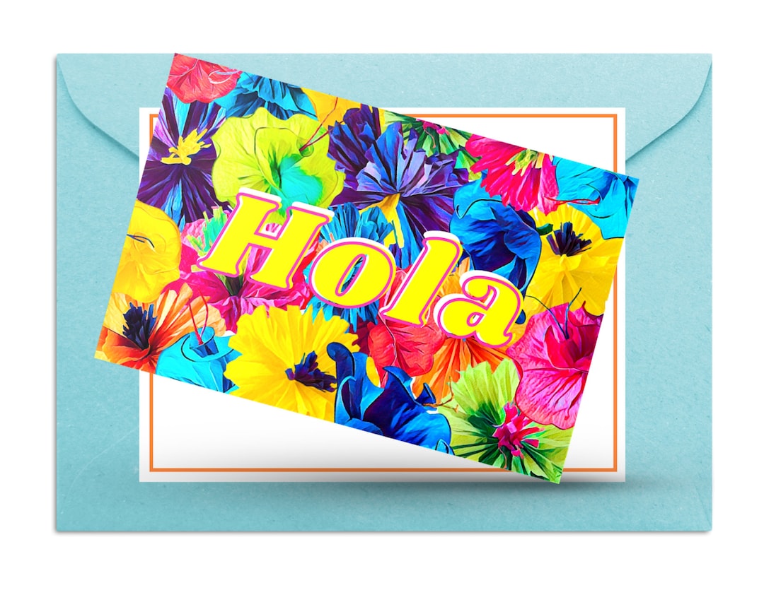 Mexican Paper Flowers Hola Digital Print, Printable Digital Download ...
