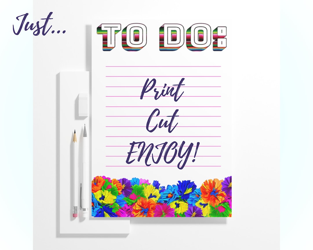 2 Printable Bright Color to Do List Sheet, Printable Digital 5x7 to Do ...