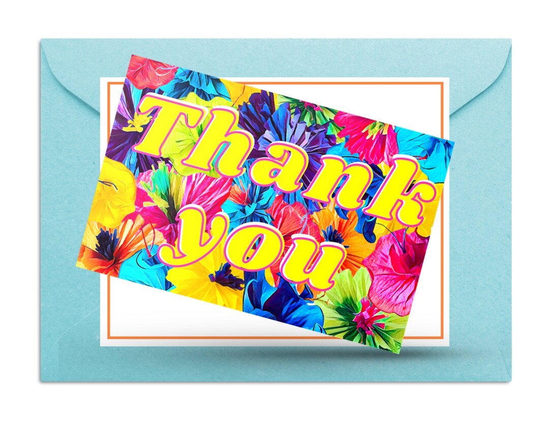 Mexican Paper Flowers Thank You Digital Print, Printable Digital ...