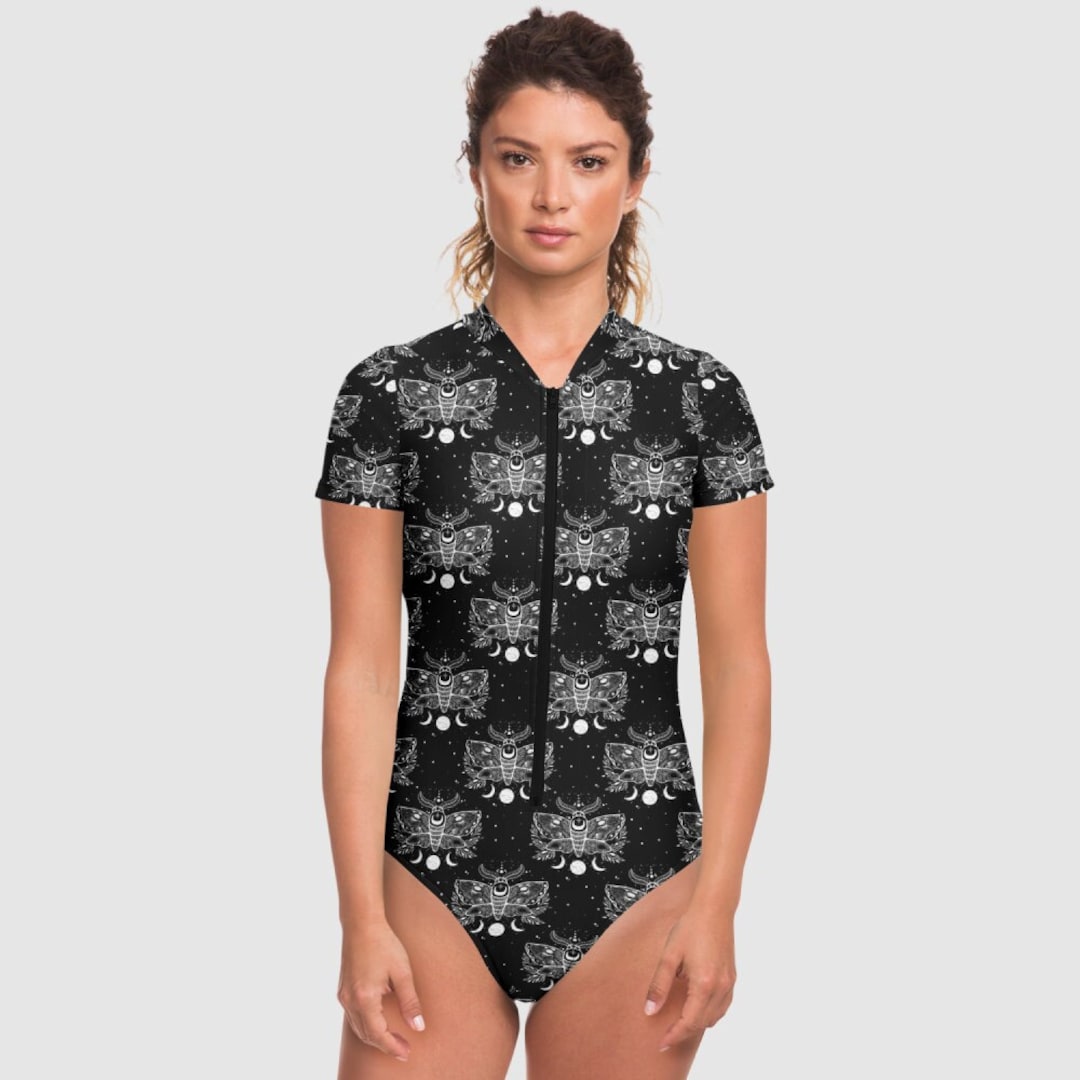 Moth Moon Gothic Witchy Swimwear Alternative Beachwear Bodysuit for ...