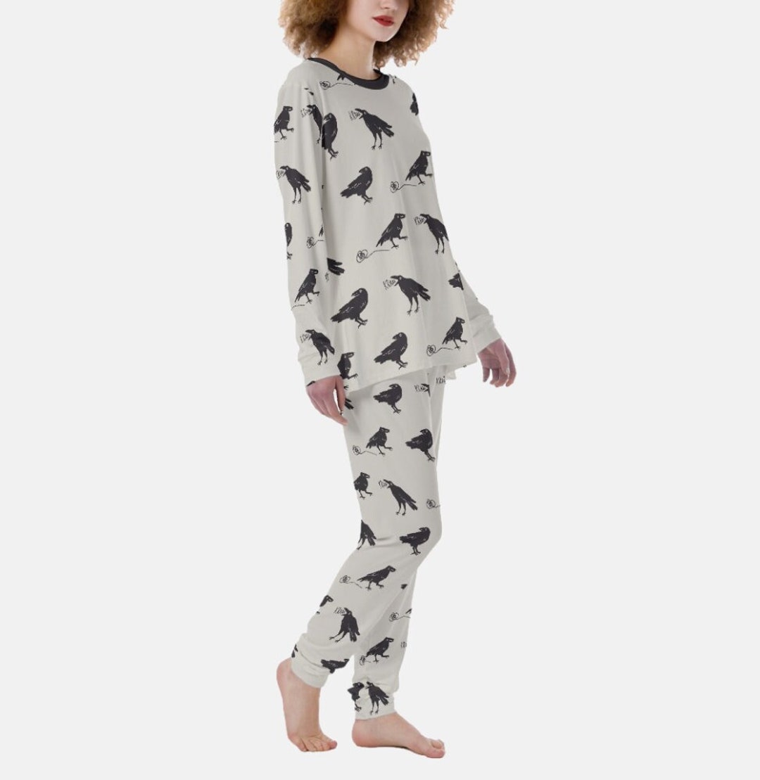 Gothic Raven Pjs Crow Pyjamas Spooky Bird Pajamas - Etsy