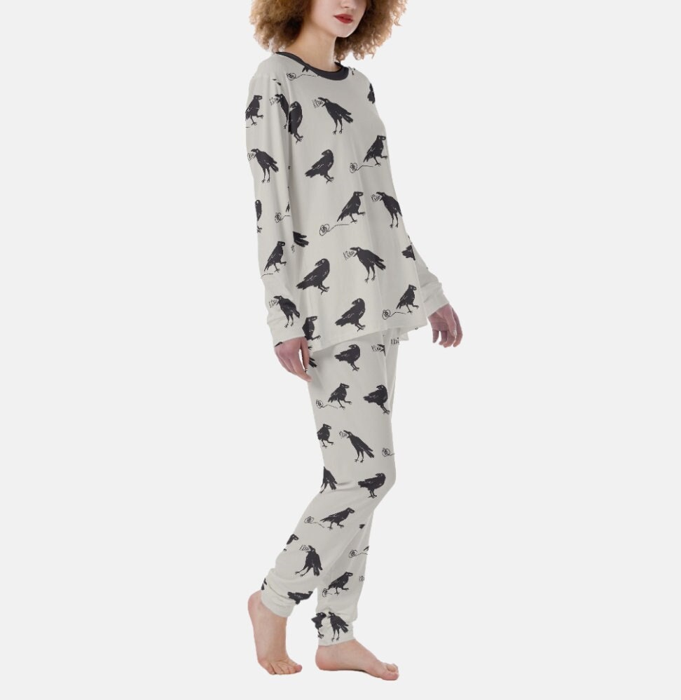 Gothic Raven Pjs Crow Pyjamas Spooky Bird Pajamas - Etsy