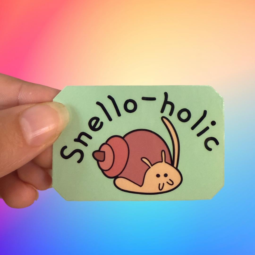 Snello-holic - Chibi Mystery Snail Sticker - Cute Snail Art - Glossy ...