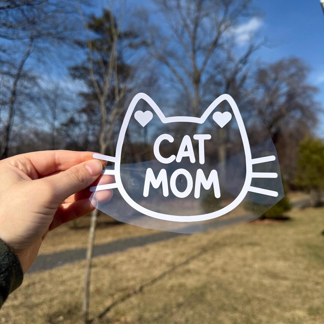 Cat Mom Car Decal - Permanent Vinyl Decal - Weatherproof Vinyl - Cat ...