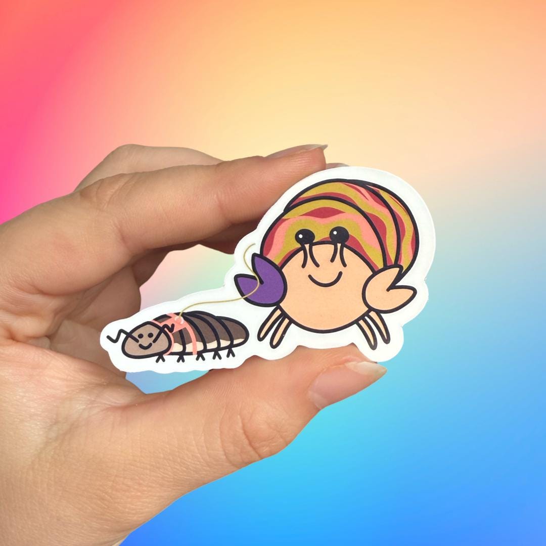 Pet Isopod - Hermit Crab Sticker - Laminated Glossy Sticker - Water ...