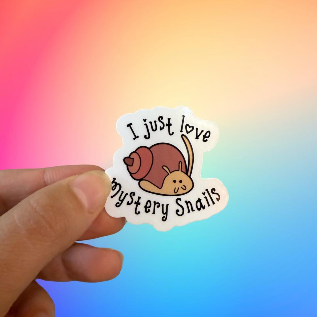 I Just Love Mystery Snails - Chibi Mystery Snail Sticker - Cute Snail ...