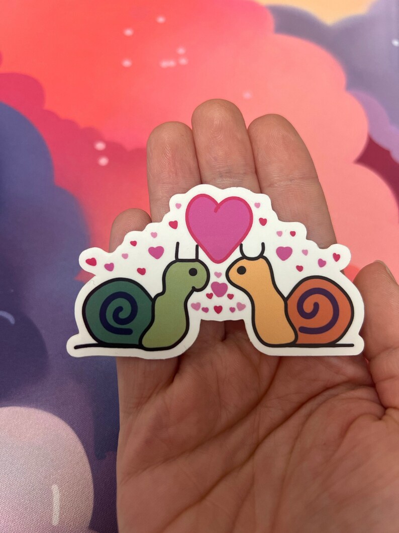 Snails in Love Sticker - Cute Original Art - Simple Design - Etsy