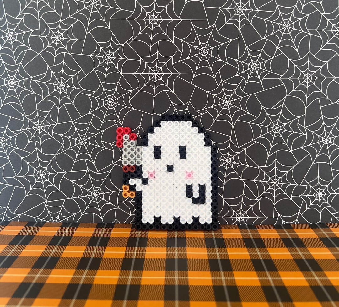 Boo the Ghost Halloween Original Perler Craft Magnet Coaster Cute ...