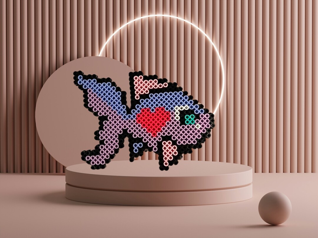 Heart Fish Original Perler Bead Craft Magnet Coaster Cute Gift - Etsy
