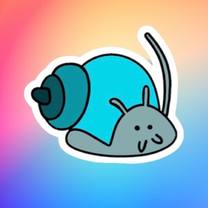 Chibi Mystery Snail Sticker - Cute Snail Art - Glossy Vinyl Sticker ...