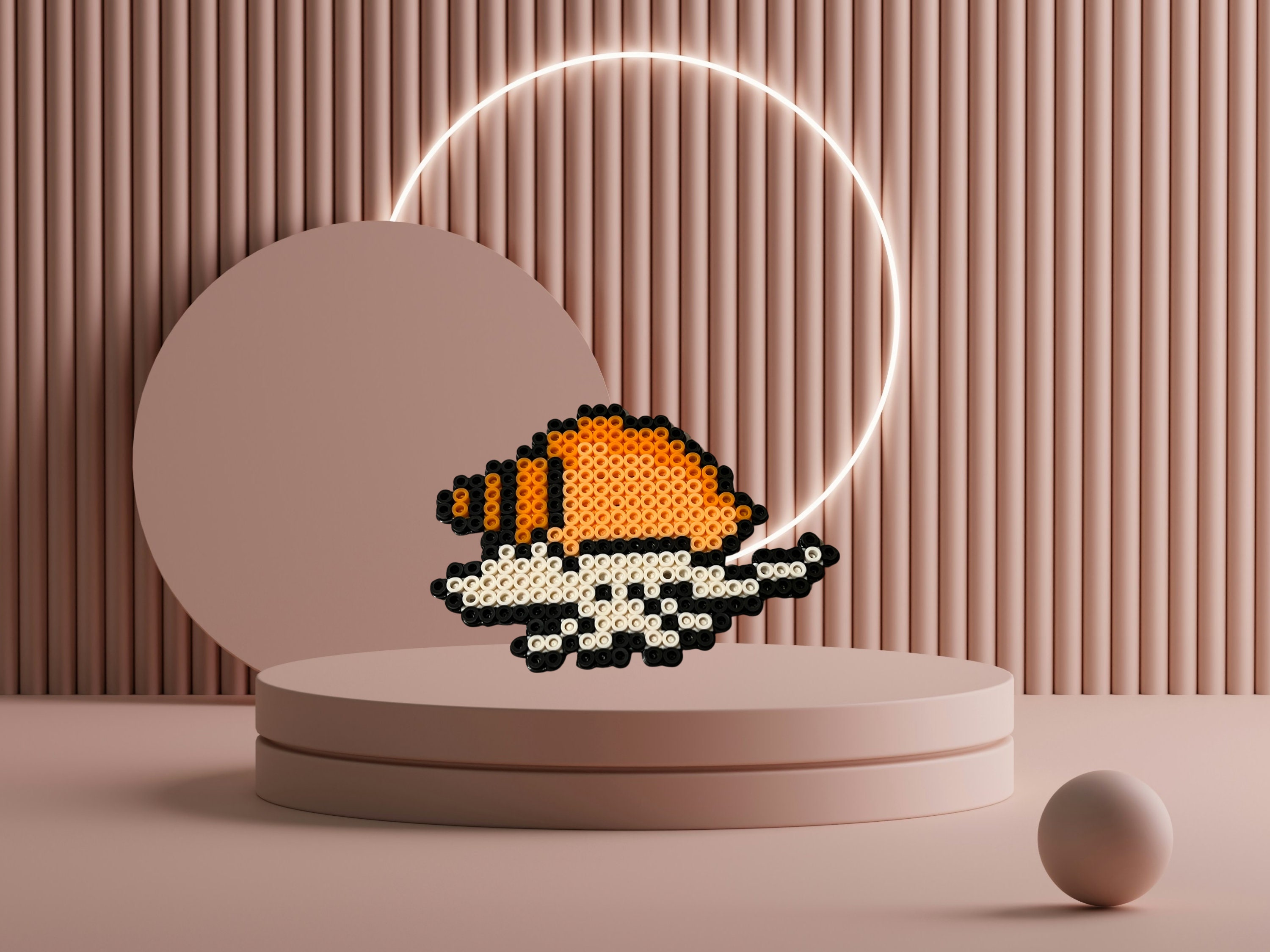Citrus Themed Mystery Snail Original Fuse-bead Craft Magnet Coaster ...