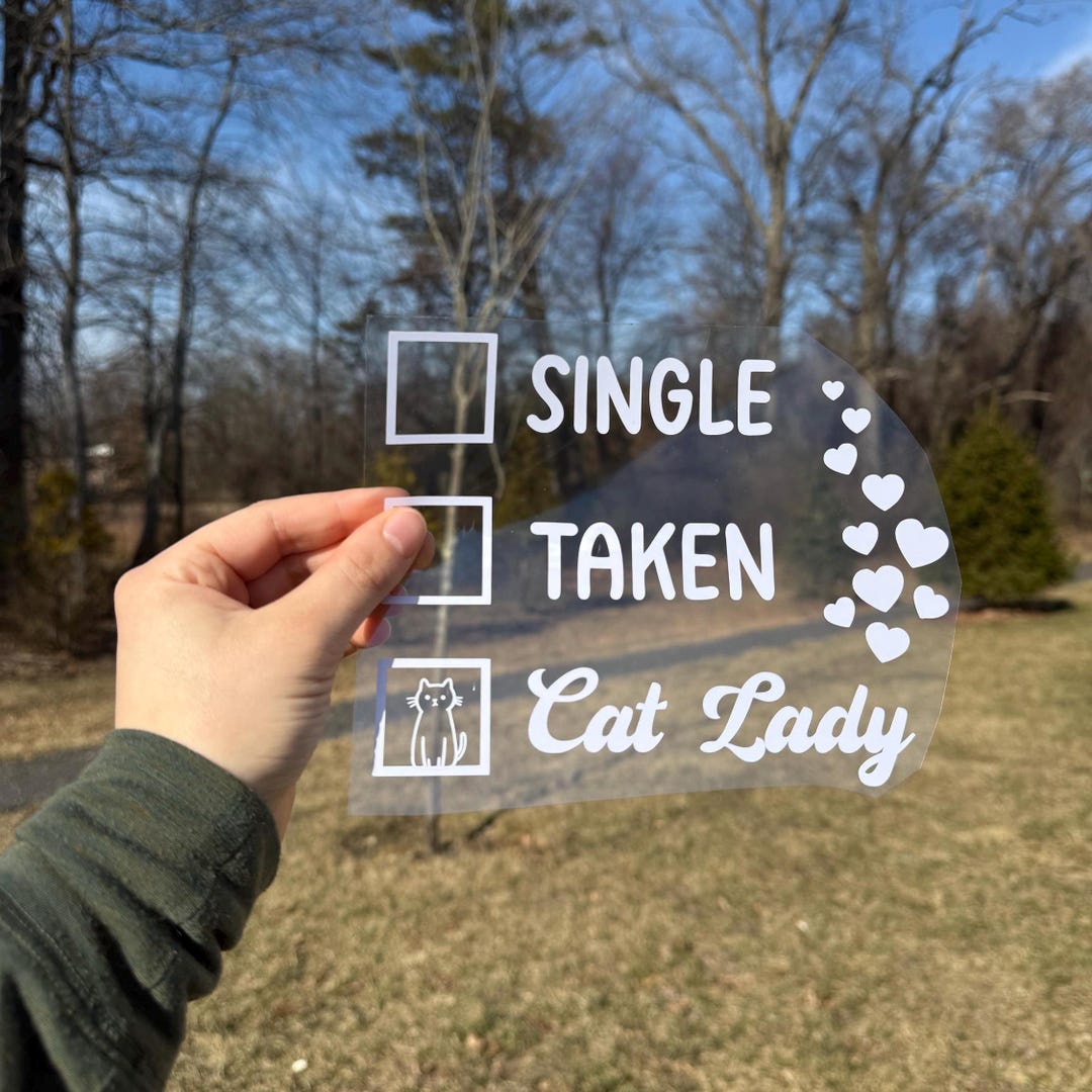 Cat Lady Car Decal - Permanent Vinyl Decal - Weatherproof Vinyl - Cat ...