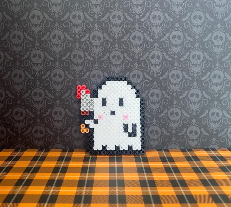 Boo the Ghost Halloween Original Perler Craft Magnet Coaster Cute ...