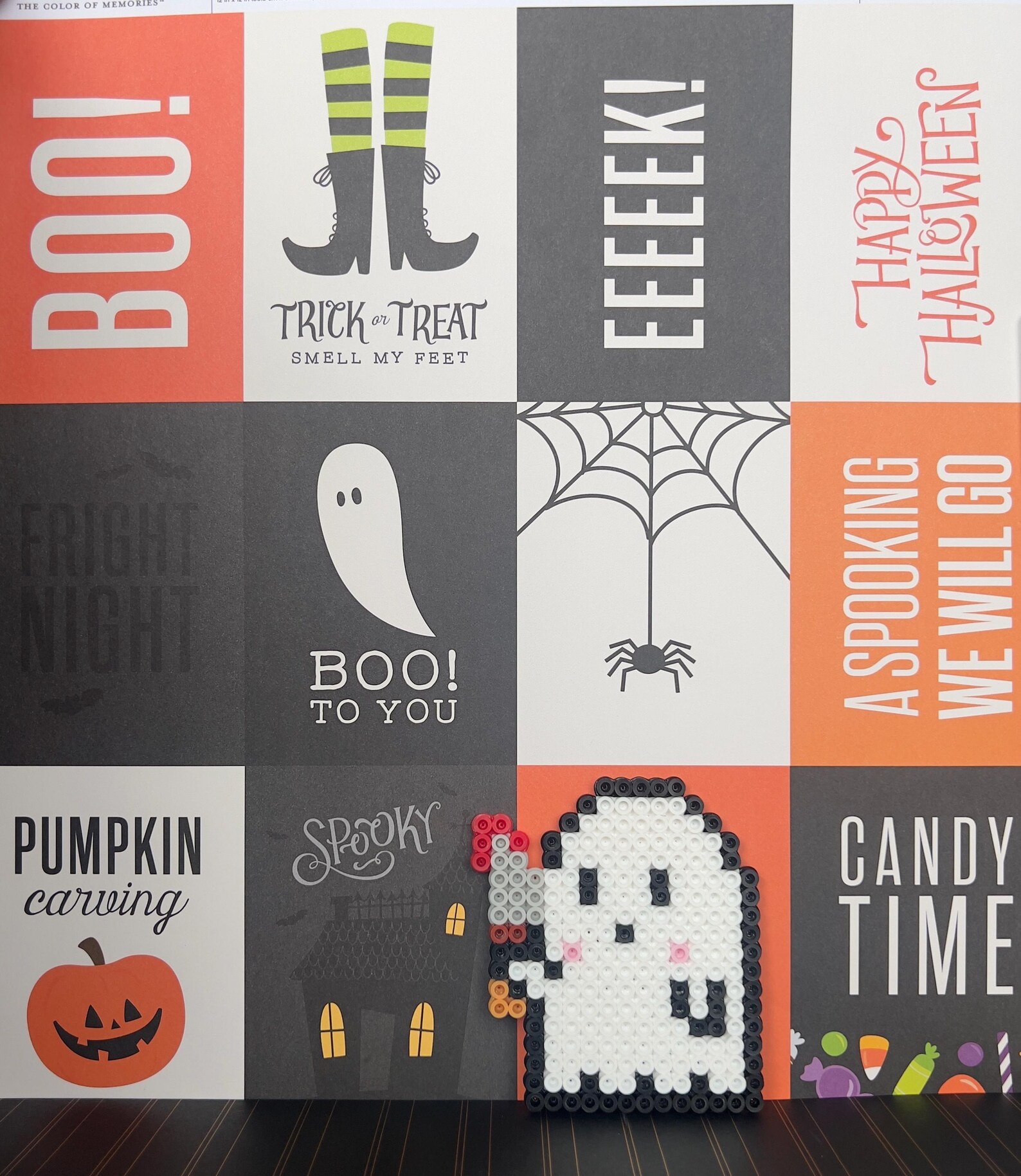 Boo the Ghost Halloween Original Perler Craft Magnet Coaster Cute ...