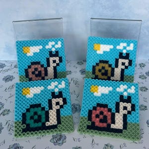 Small Pearl Snail Coasters Pack of 4 Original Fuse Bead Craft Magnet ...