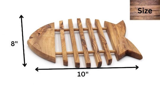 Fish-shaped Olive Wood Trivet10 Wooden Trivet Heat - Etsy