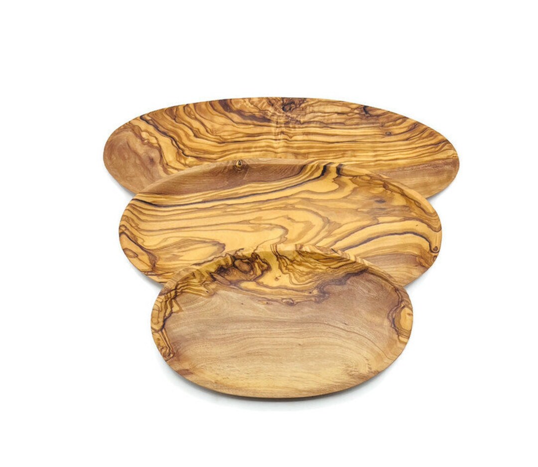 Olive Wood 3 Dishes| 3 Different Sizes Oval Dishes|7.5, 9.5 and 11.5 ...