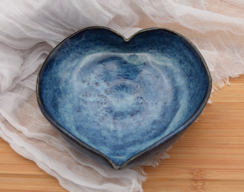 Blue Heart Bowl Ceramic Dish Handmade Pottery Organic Stoneware HB20 - Etsy