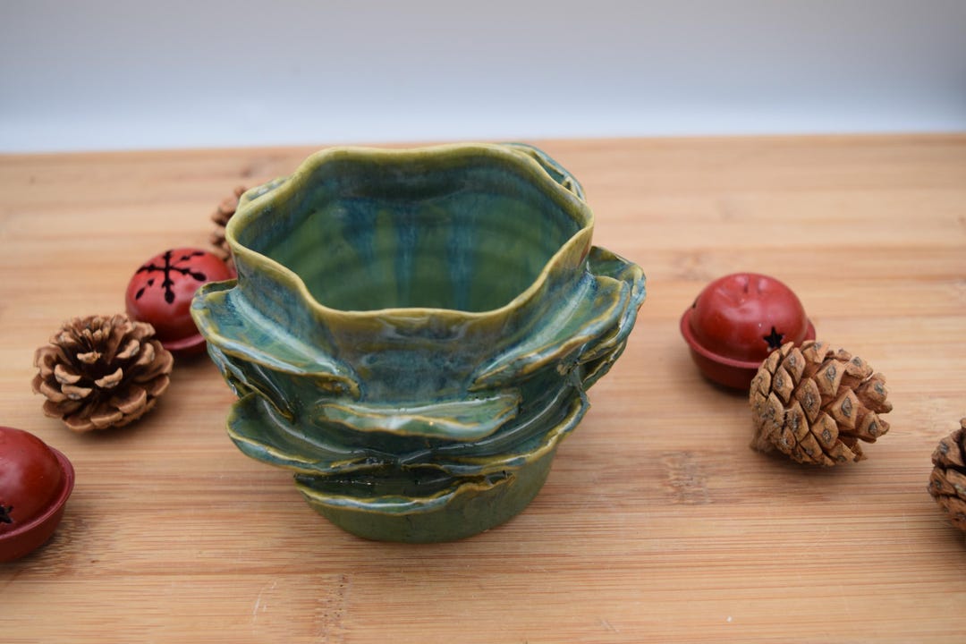 Small Green Unique Pot/planter Handmade Pottery Organic Stoneware PL11 ...