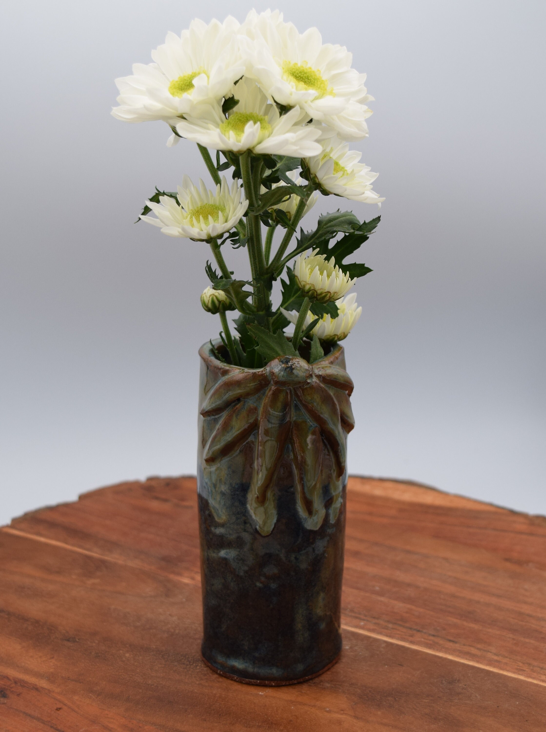 Blue Green and Brown Bud Vase Black Eyed Susan Collection - Etsy