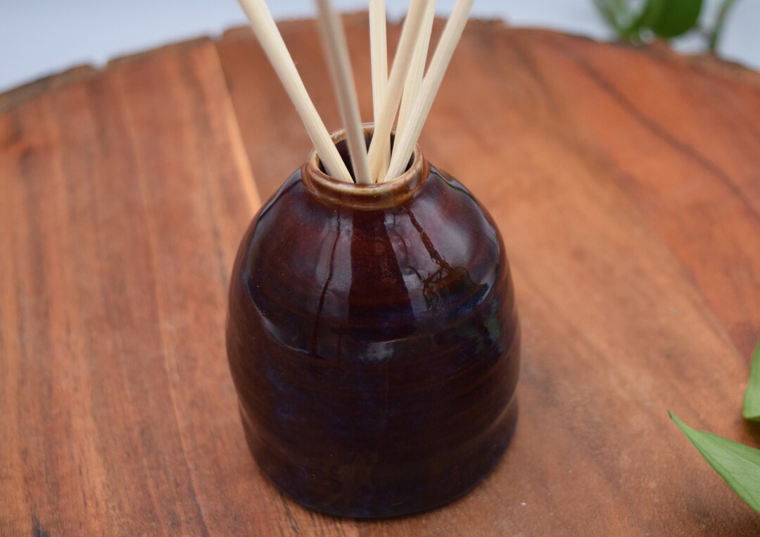Small Maroon-brown Oil Diffuser | Ceramic Dish | Handmade Pottery ...