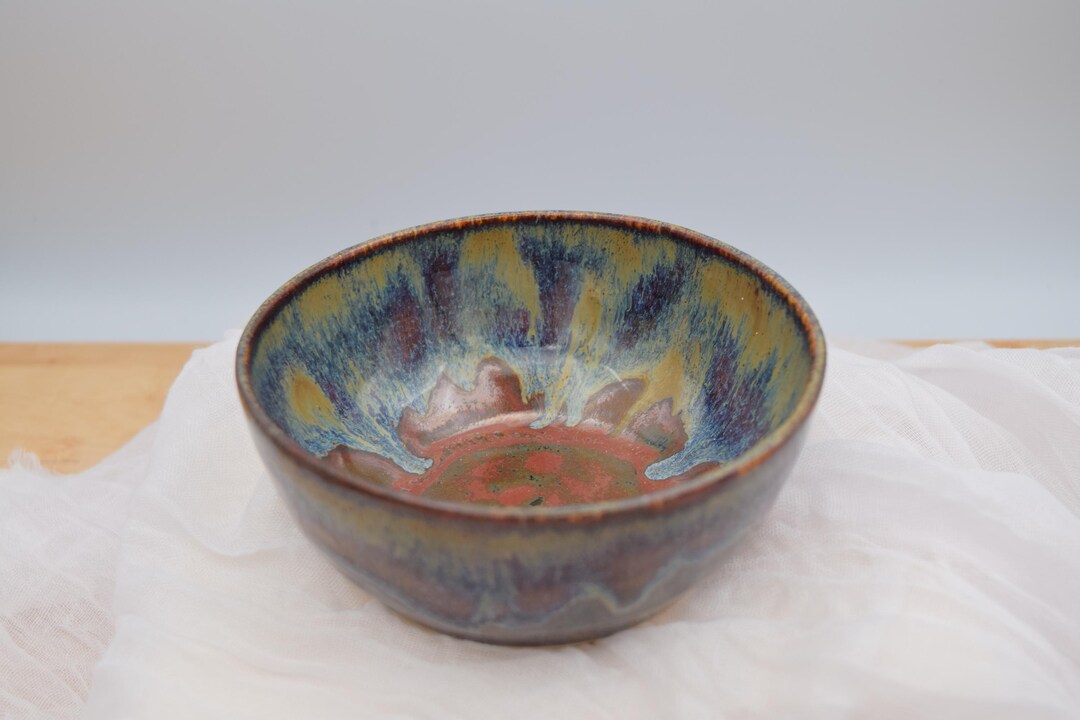 Small Brown and Multi-colored Bowl | Ceramic Dish | Handmade Pottery ...