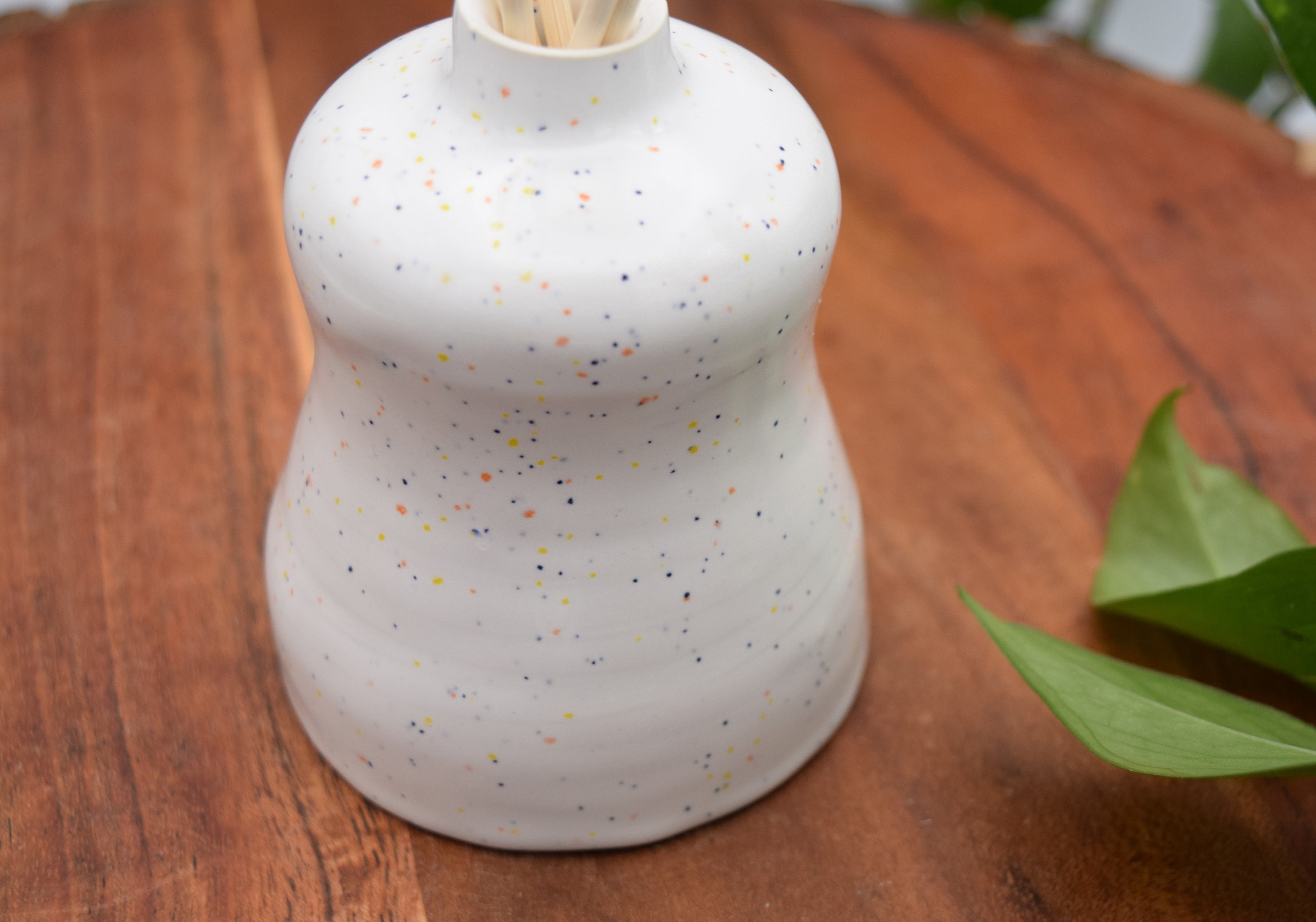 Small White Speckled Oil Diffuser | Ceramic Dish | Handmade Pottery ...