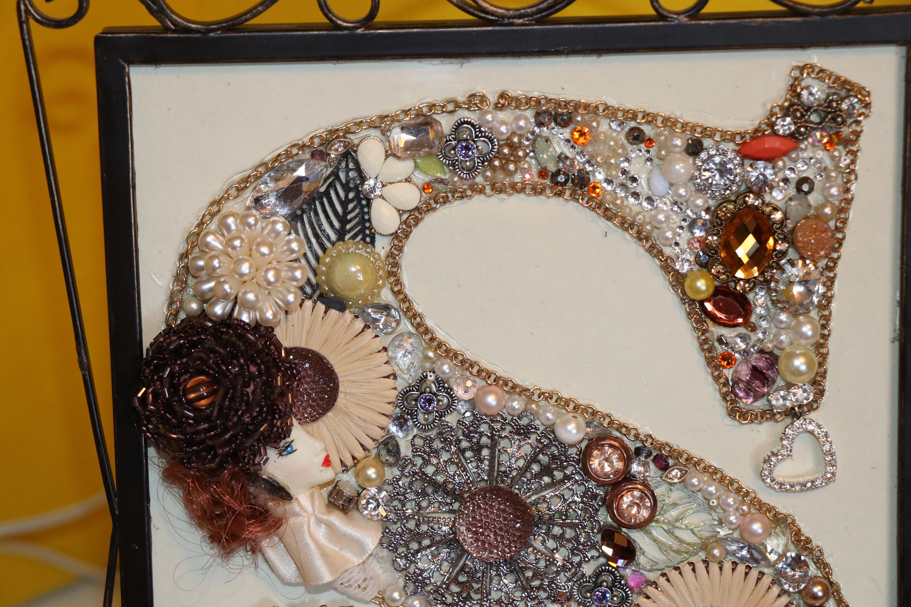 Made to Order Vintage Jewelry Initial Craft on an 8 X 10 Photo Frame ...