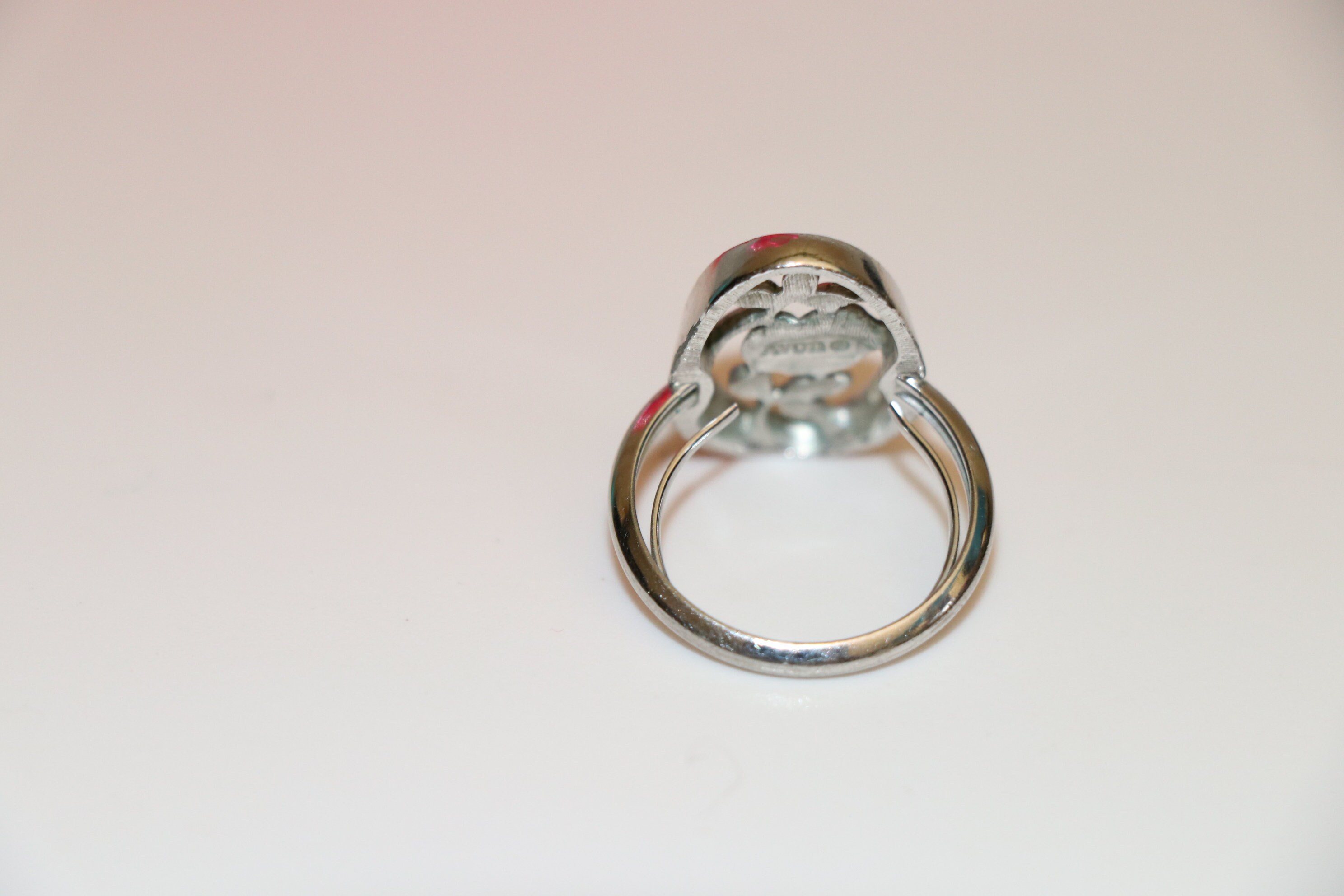 Vintage Avon Silver Tone Oval Rose Ring With Adjustable Sizing Band - Etsy