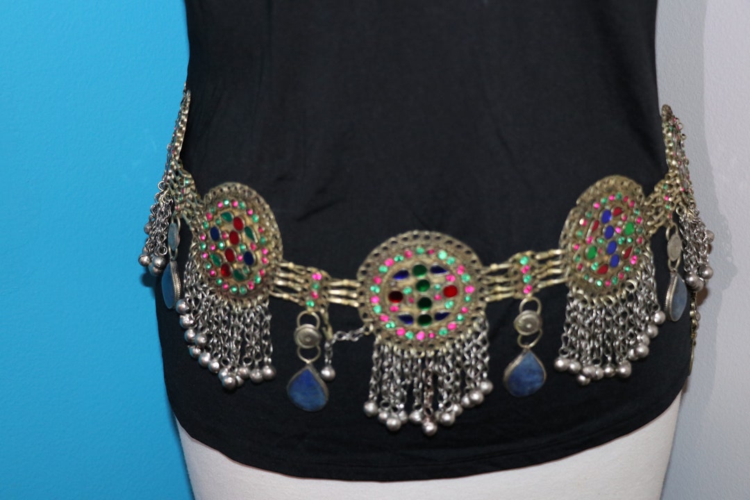 Vintage Kuchi Afghan Metal Medallion BOHO, Gypsy, Belly Dancer Belt 40 ...
