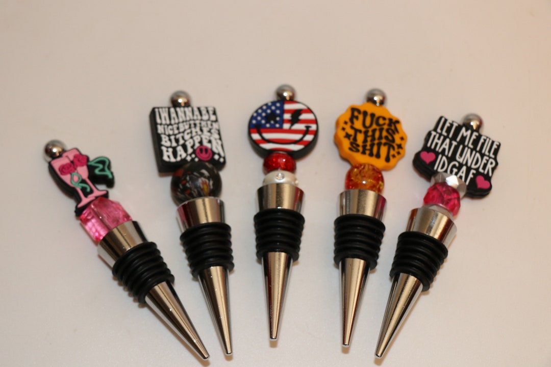 Beaded Wine Bottle Stoppers, Wine Bottle Cork, Wine Saver, Blingy Barware, Housewarming Gift - Etsy