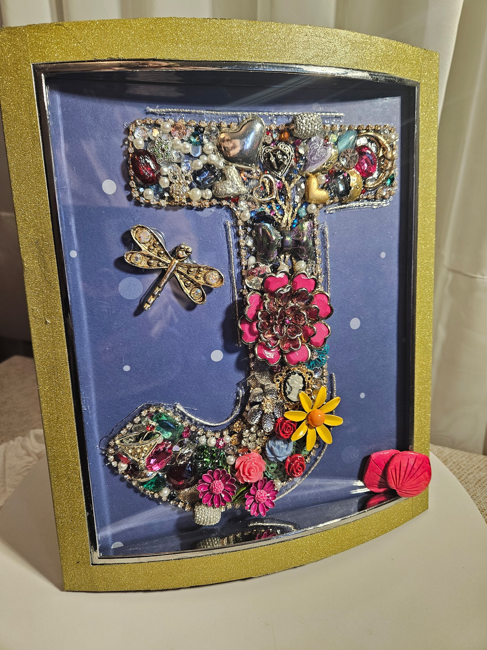 Made to Order Vintage Jewelry Initial Craft on an 8 X 10 Photo Frame ...