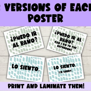 Spanish Key Useful Phrases Boho Posters Set | Frases Útiles | Word Wall ...