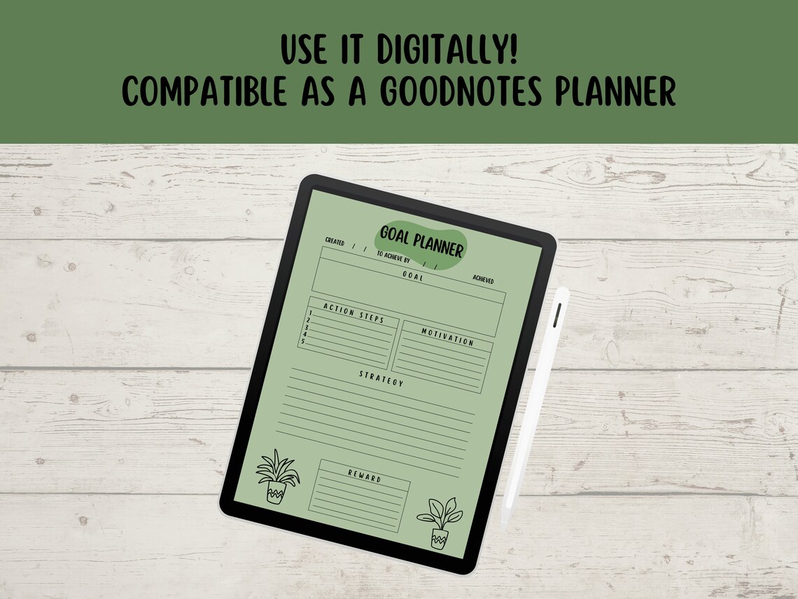 Sage Green Plant Planner Bundle, Printable Planner, Goodnotes Planner ...