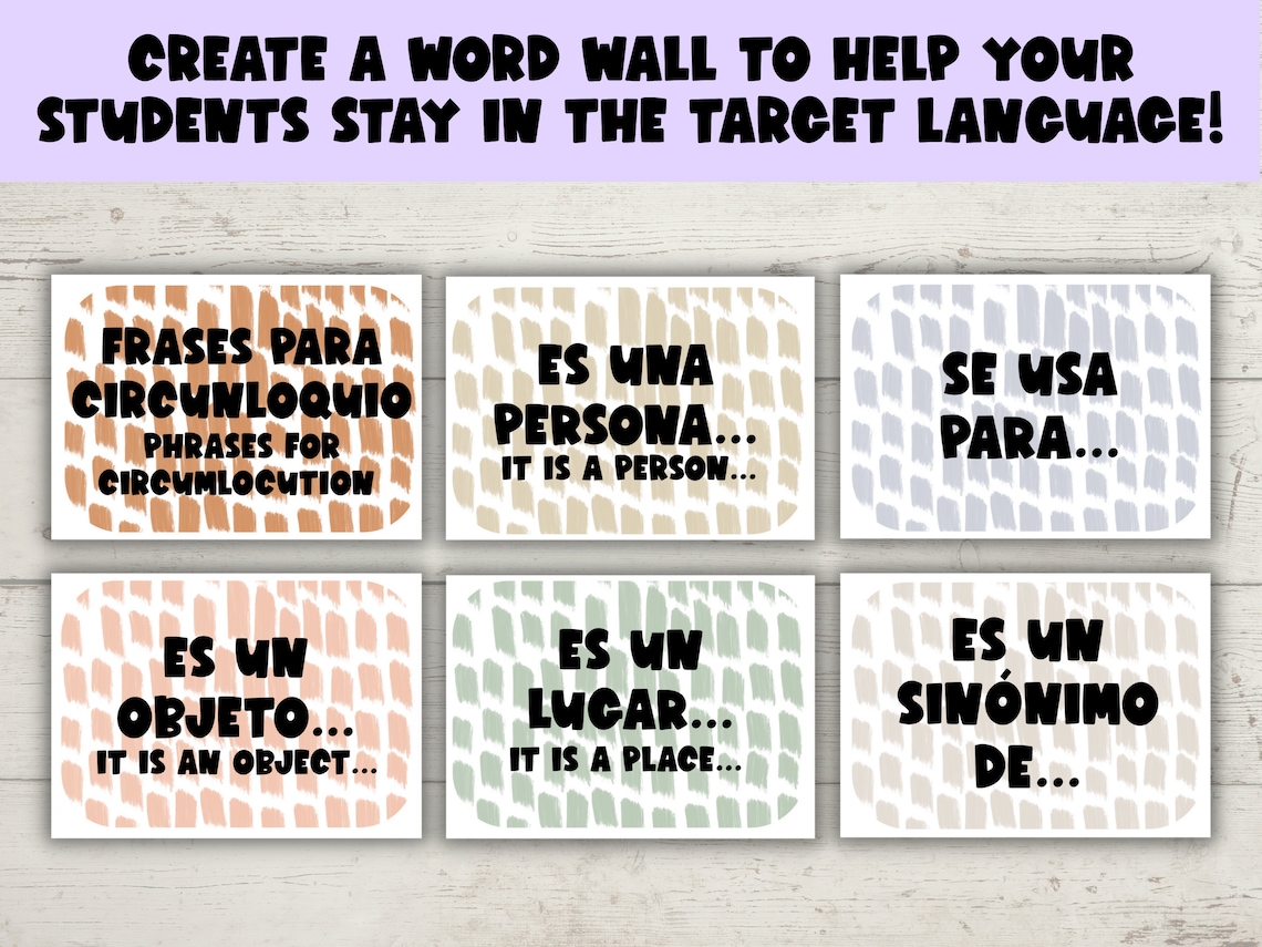 Spanish Circumlocution Phrases Boho Posters Set | Frases De ...