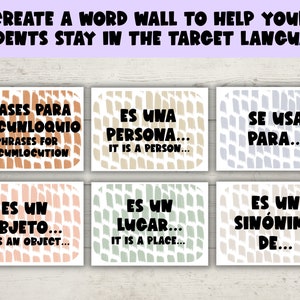 Spanish Circumlocution Phrases Boho Posters Set | Frases De ...