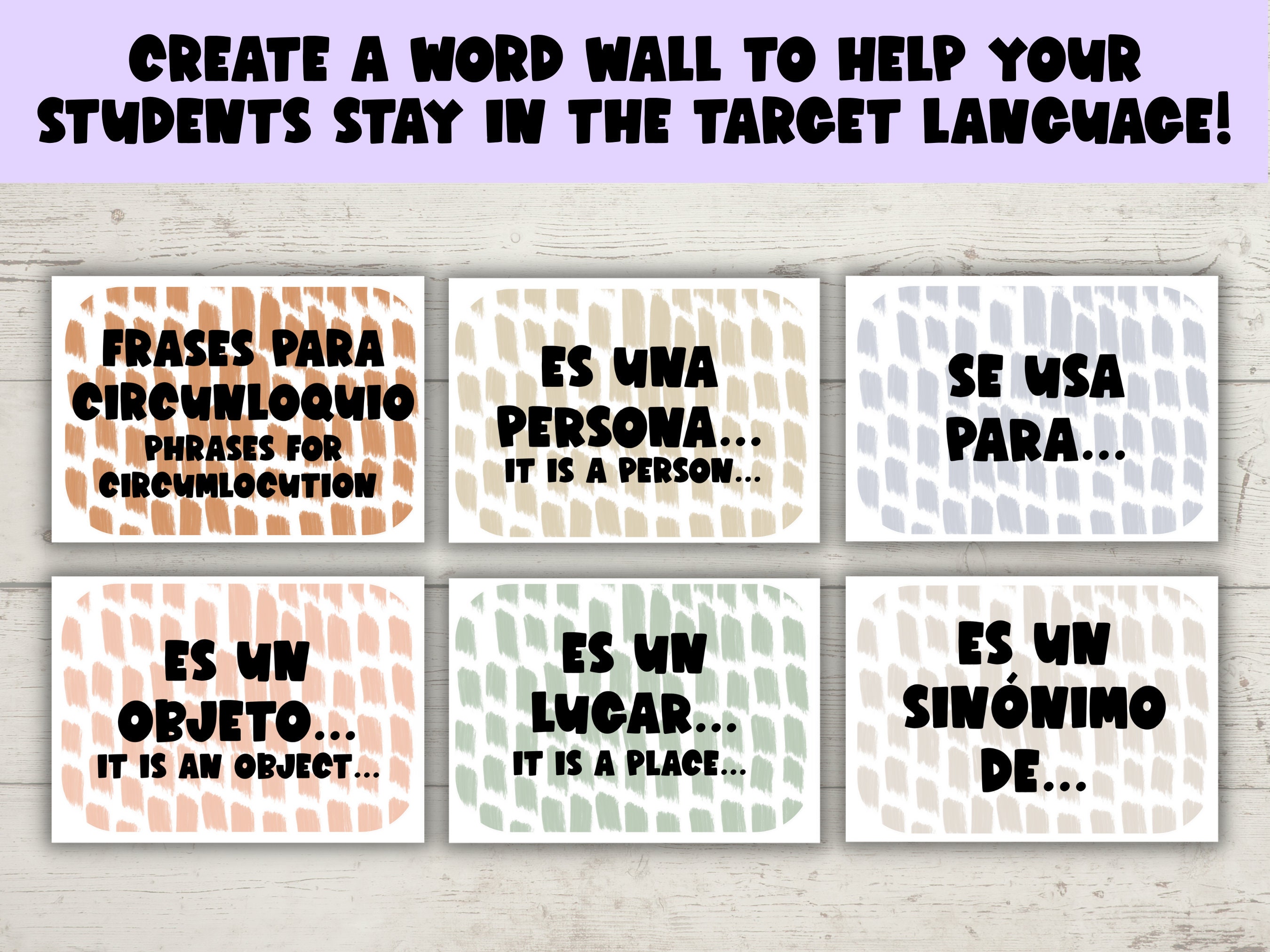 Spanish Circumlocution Phrases Boho Posters Set | Frases De ...