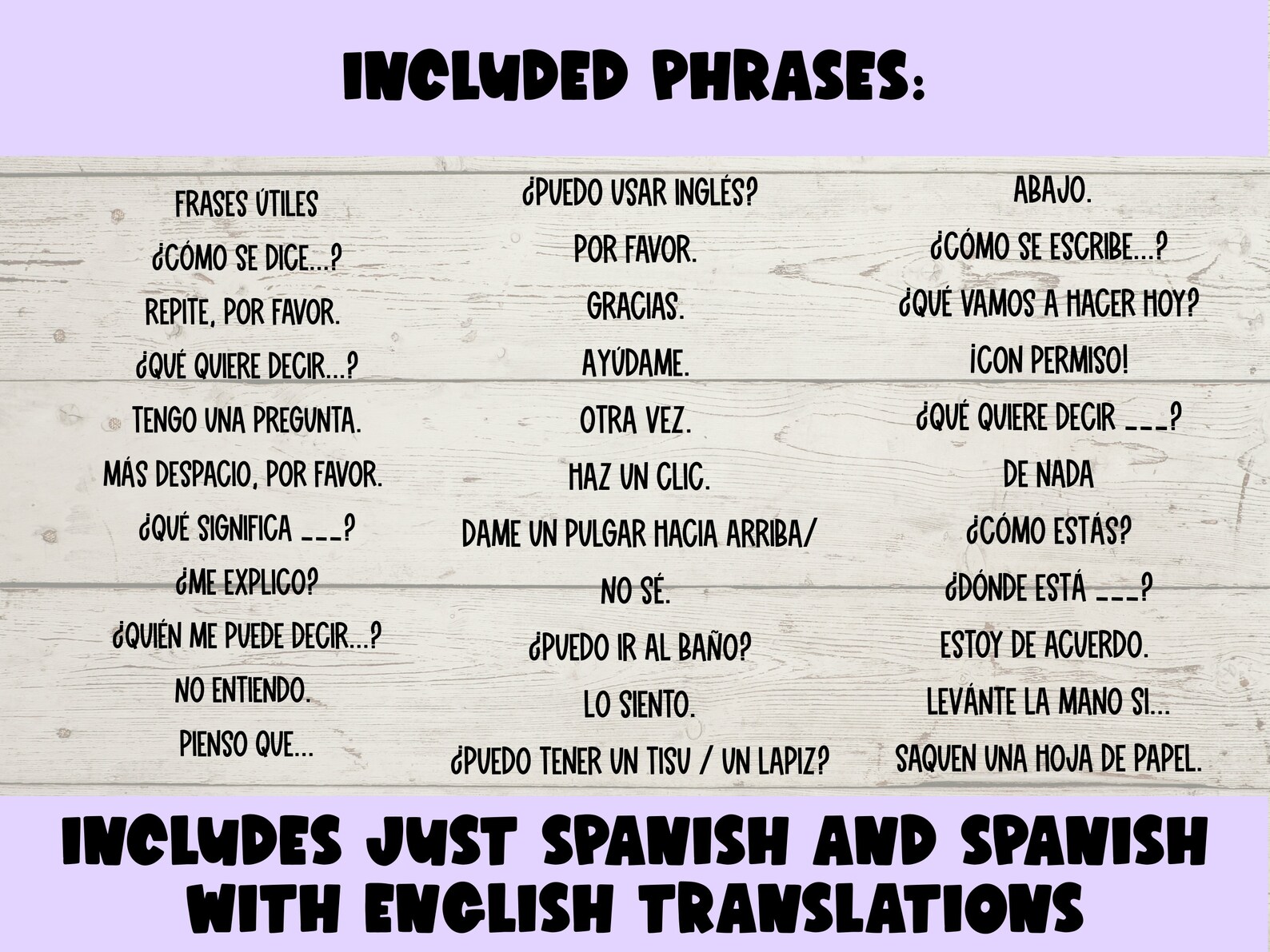 Spanish Key Useful Phrases Boho Posters Set | Frases Útiles | Word Wall ...