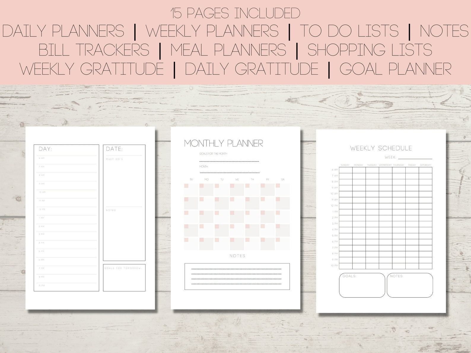 Minimalist Planner Bundle, Printable Planner, Goodnotes Planner, iPad ...