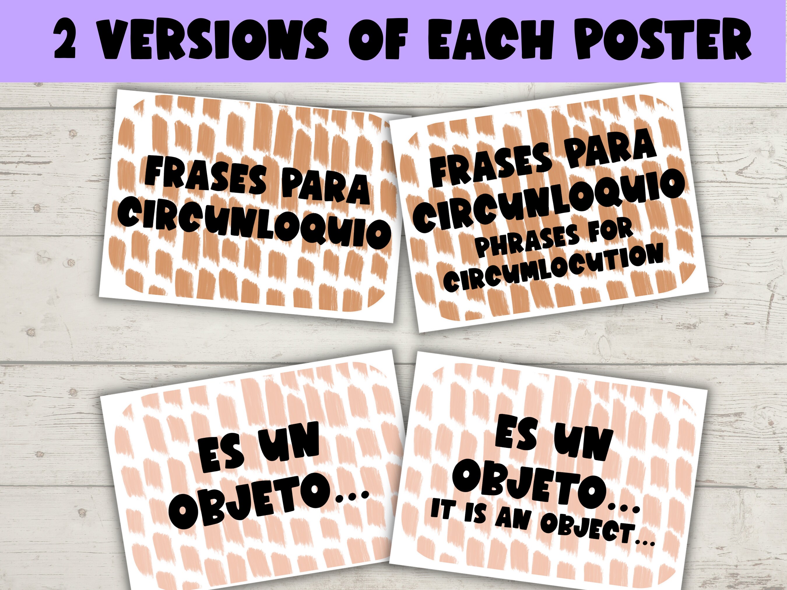 Spanish Circumlocution Phrases Boho Posters Set | Frases De ...