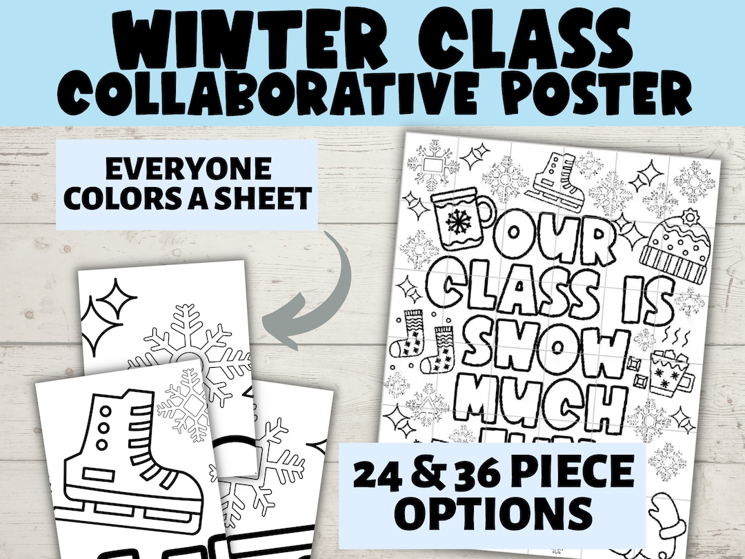 Winter Class Collaborative Poster | Class Mural Coloring Sheets ...