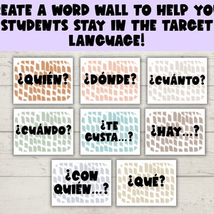 Spanish Question Words Boho Poster Set | Interrogatives | Word Wall ...