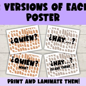 Spanish Question Words Boho Poster Set | Interrogatives | Word Wall ...