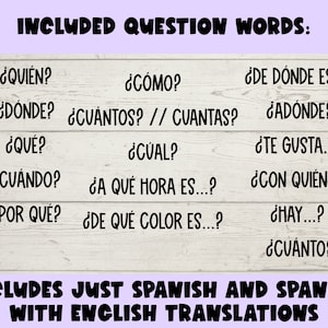 Spanish Question Words Boho Poster Set | Interrogatives | Word Wall ...