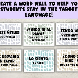 Spanish Key Useful Phrases Boho Posters Set | Frases Útiles | Word Wall ...